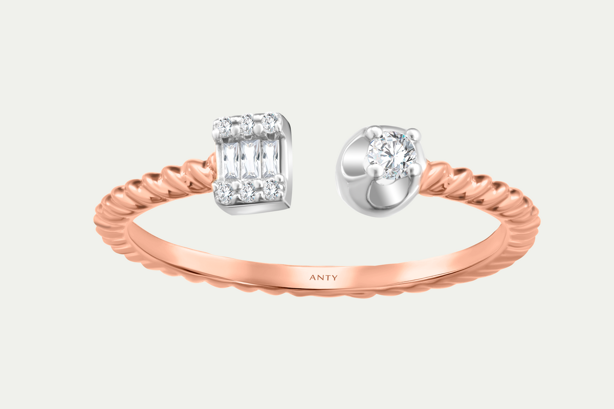 Moonstruck Diamond Ring in Rose Gold | Elegant Diamond Rings – ANTY